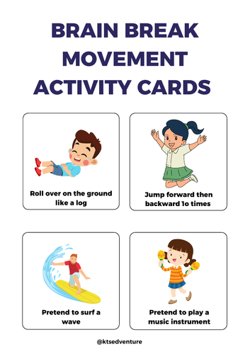 Movement Break Activity Cards | Classroom Management | Behaviour ...