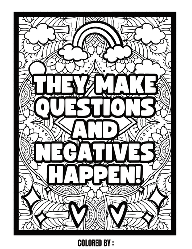 Auxiliary Verbs Speech Therapy, Mindfulness Relaxing Coloring Pages, No ...