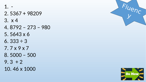 Year 5 Fluency Questions | Teaching Resources