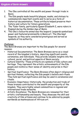 KS2 Kingdom of Benin - Outstanding History Unit - 6 Lessons | Teaching ...