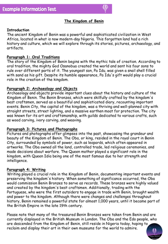 KS2 Kingdom of Benin - Outstanding History Unit - 6 Lessons | Teaching ...