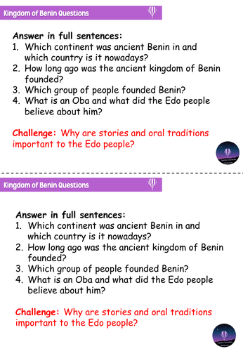 KS2 Kingdom of Benin - Outstanding History Unit - 6 Lessons | Teaching ...
