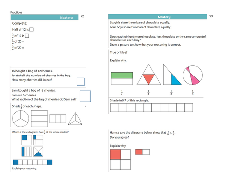 NCETM Mastery Maths worksheets Y2 and Y3 | Teaching Resources