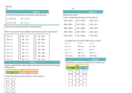 NCETM Mastery Maths worksheets Y2 and Y3 | Teaching Resources