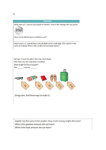 NCETM Mastery Maths worksheets Y2 and Y3 | Teaching Resources