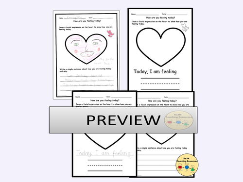 Valentines Day Emotions Feelings Worksheets Flash Cards | Teaching ...