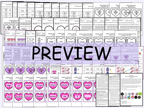 Valentines Day Emotions Feelings Worksheets Flash Cards | Teaching ...