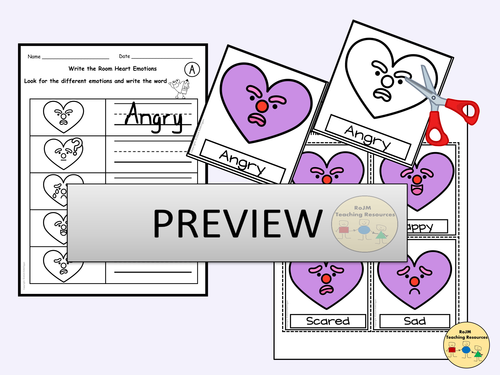 Valentines Day Emotions Feelings Worksheets Flash Cards | Teaching ...
