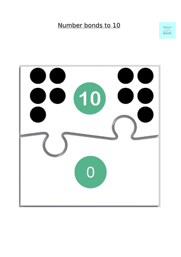 Number Bonds to 10 Jigsaw Pair Activity | Teaching Resources