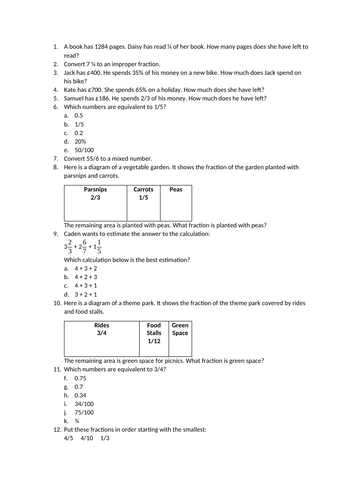 Year 6 SAT Revision - Number and Place Value and FDP | Teaching Resources