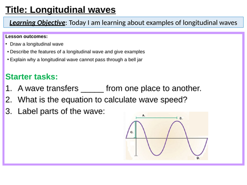 KS3 Longitudinal waves | Teaching Resources