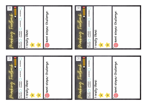 Marking Assessment Feedback Stickers Labels (Digital, Printable) for ...