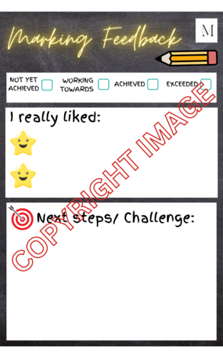 Marking Assessment Feedback Stickers Labels (Digital, Printable) for ...