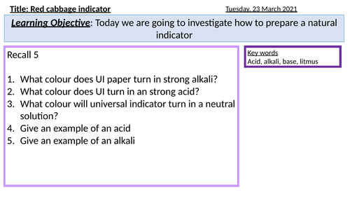 Natural indicators cabbage | Teaching Resources