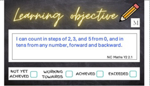 Y2 Maths Objectives - Learning & Assessment Stickers, Digital ...