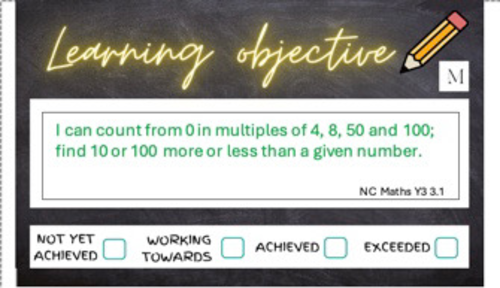 Y3 Maths Objectives - Learning & Assessment Stickers, Digital ...