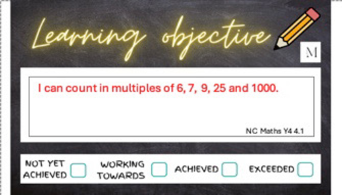 Y4 Maths Objectives - Learning & Assessment Stickers, Digital ...