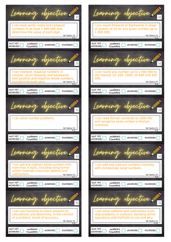 Y5 Maths Objectives - Learning & Assessment Stickers, Digital ...
