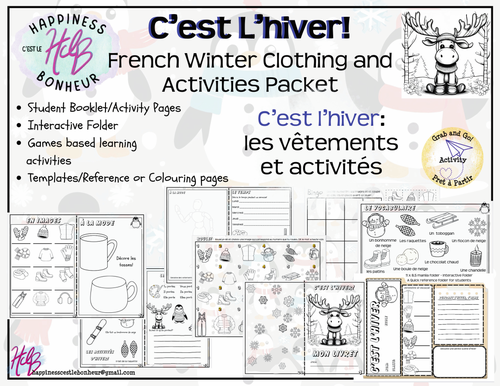 FSL Winter Clothing Activity Bundle (French/English) | Teaching Resources