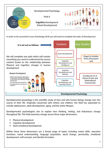 Edexcel GCSE Psychology - Development - Pack 6 - Morality | Teaching ...