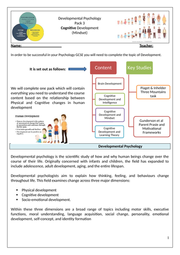 Edexcel GCSE Psychology - Development - Complete Unit | Teaching Resources
