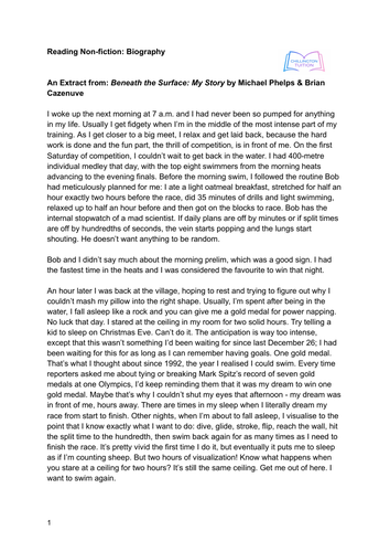 Non-fiction: Reading Biographies - Michael Phelps | Teaching Resources