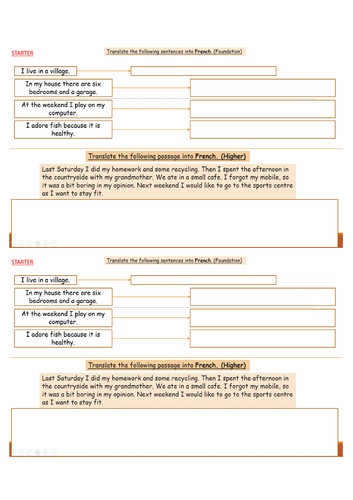 Year 11 French Revision lesson 2 | Teaching Resources