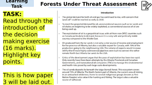 Edexcel B GCSE Geography Forests Under Threat Lessons | Teaching Resources
