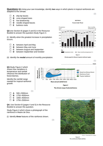 Edexcel B GCSE Geography Forests Under Threat Lessons | Teaching Resources