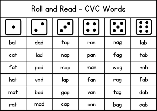 Roll and Read CVC Words - Reading Activities - Fluency Practice ...