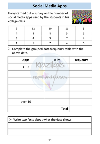 Grouped Data Workbook - Statistics - Level 1 Functional Skills Maths | Teaching Resources