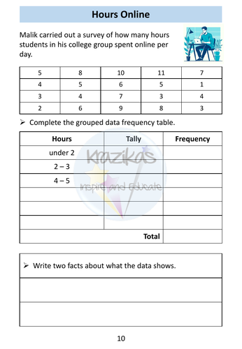 Grouped Data Workbook - Statistics - Level 1 Functional Skills Maths ...