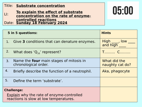 OCR A - Effect of substrate concentration on enzyme activity | Teaching ...