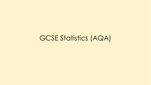 GCSE Statistics: AQA Introduction | Teaching Resources