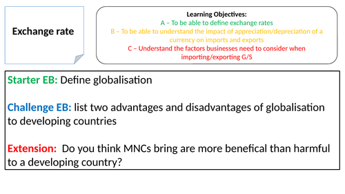 IGCSE Business - Unit 6 External Influences on Business Activity ...
