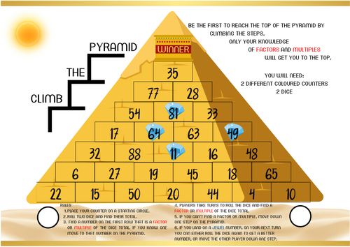 Climb the Pyramid factors and multiples game | Teaching Resources