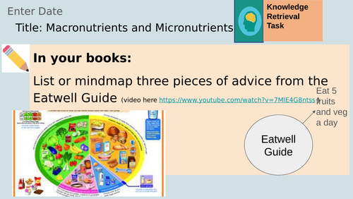 Cooking and Nutrition: Macronutrients | Teaching Resources