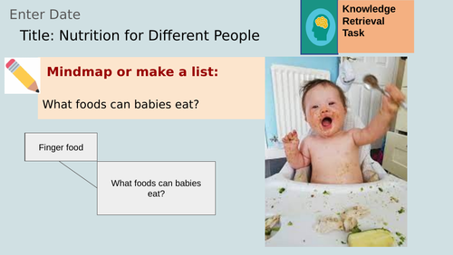 Cooking and Nutrition: Nutritional Needs | Teaching Resources