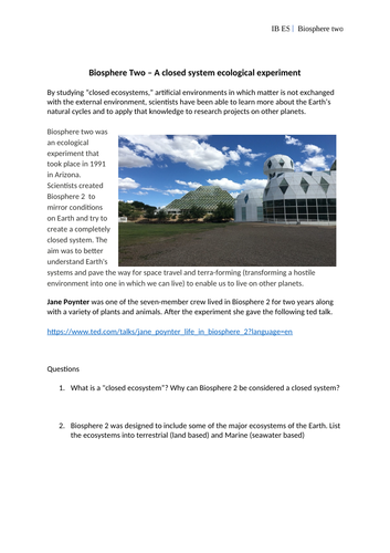 ESS Foundations Unit – Subtopic 1.2 Systems– First Teaching 2024 ...