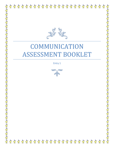 Communication Skills Booklet- Entry 1 (RARPA) | Teaching Resources
