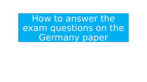 History GCSE - Germany revision bundle | Teaching Resources