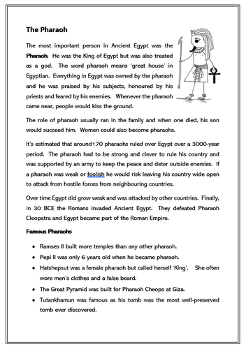 Pharaoh and Ancient Egyptian Society - WEEK 3 (6 lessons) | Teaching ...