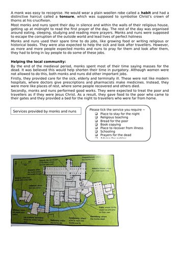 Lesson 5 - Role of the monasteries | Teaching Resources