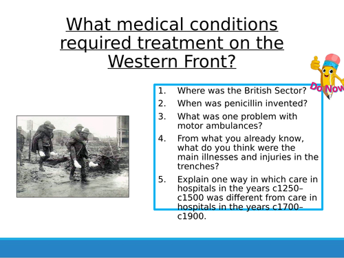 GCSE Medicine in Britain - WWI | Teaching Resources