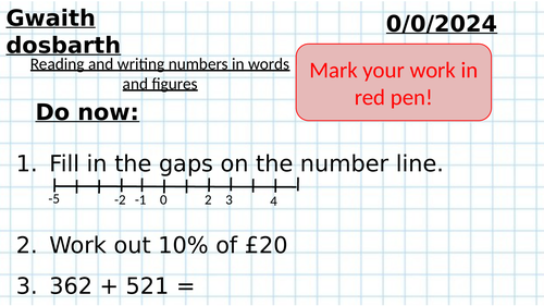 Writing numbers in words and figures | Teaching Resources