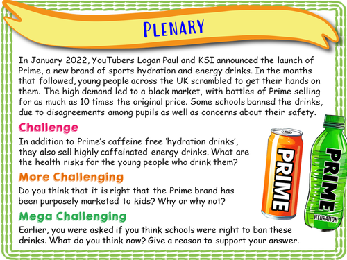 Caffeine and Energy Drinks | Teaching Resources