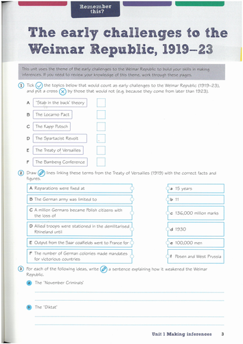 Weimar and Nazi Germany Revision 1 | Teaching Resources