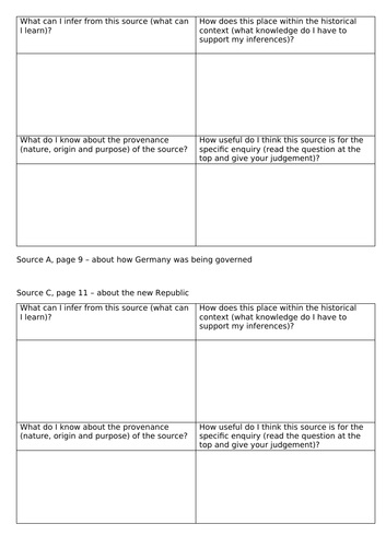 Weimar and Nazi Germany Revision 4 - Skills | Teaching Resources