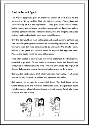 Ancient Egyptian Homes, Food and Clothing - WEEK 4 (8 lessons ...