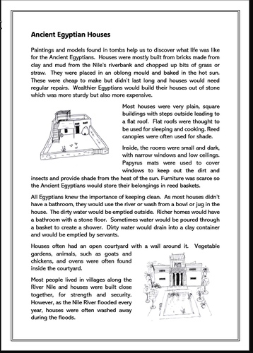 Ancient Egyptian Homes, Food and Clothing - WEEK 4 (8 lessons ...